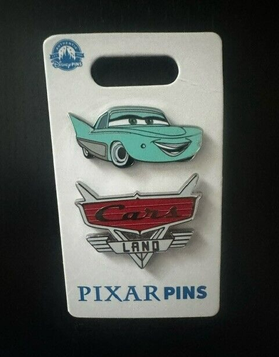 Disney Parks Pixar Cars Land Pin Set Logo & Flo 2 Pins DCA California ...