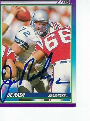 JOE NASH SIGNED 1990 SCORE #172 - SEATTLE SEAHAWKS | eBay