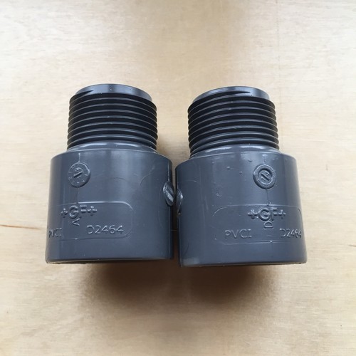 LOT OF 2 GRAINGER D2464 PVCI MALE ADAPTER SOCKET PIPE FITTING | eBay