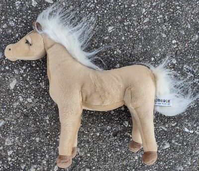 Excellent Aurora A&A Palomino Horse Plush Toy w/Diamond Mark-White Mane ...