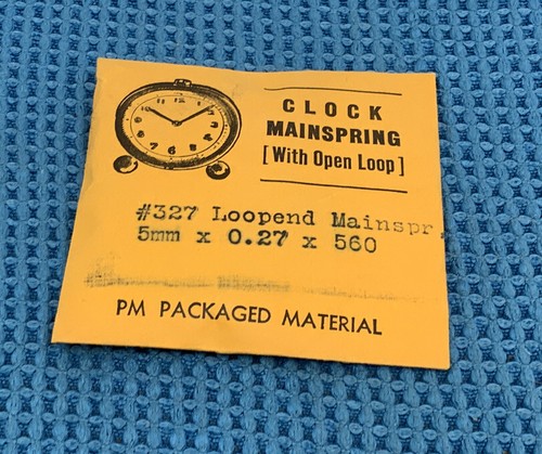 # 327 Loop End Clock Mainspring (5MM X 0.27 X 560) NOS (329-WA15) L | eBay