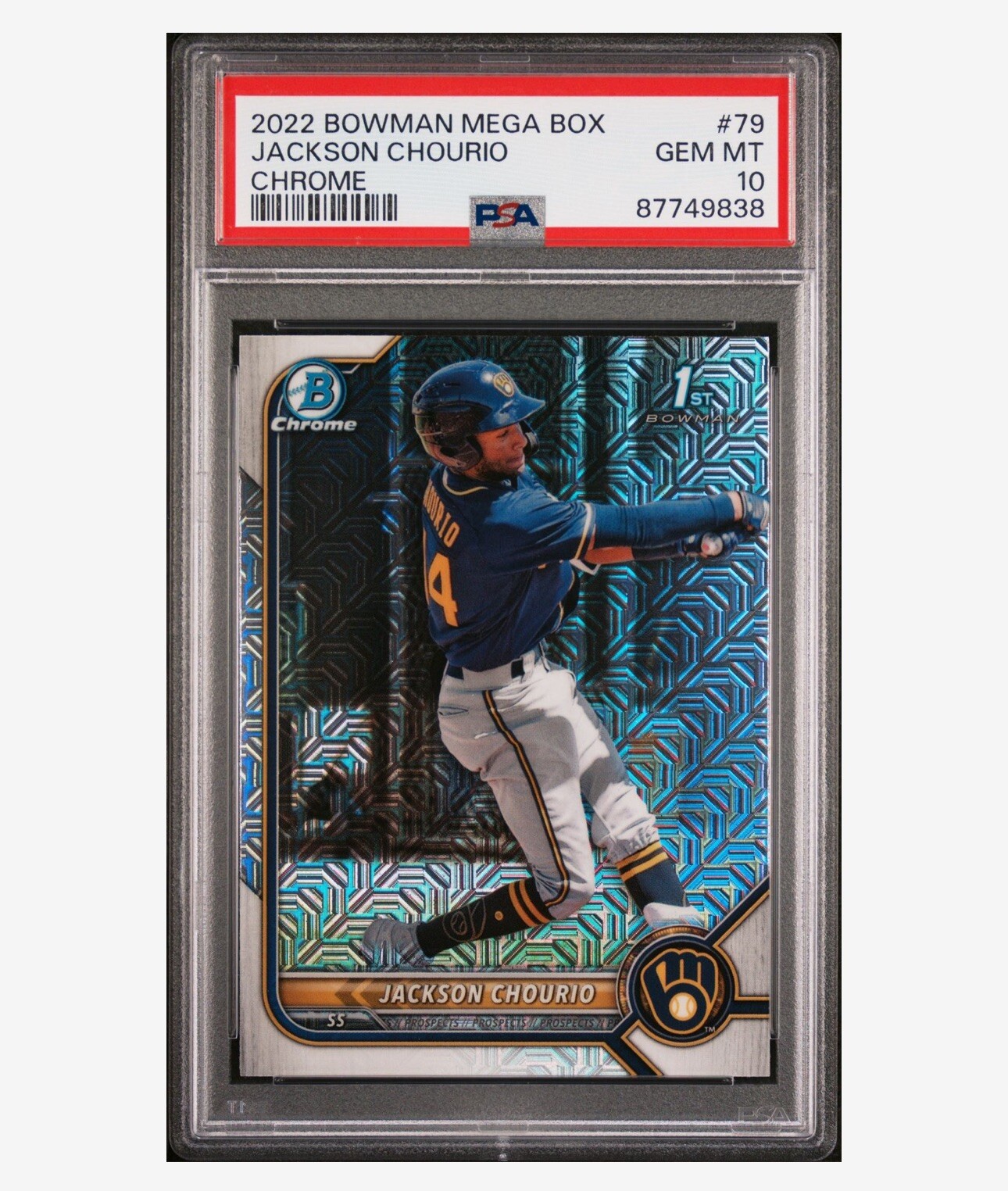 Jackson Chourio 2022 Bowman Mega Box Chrome Mojo PSA 10 Gem Mint ...