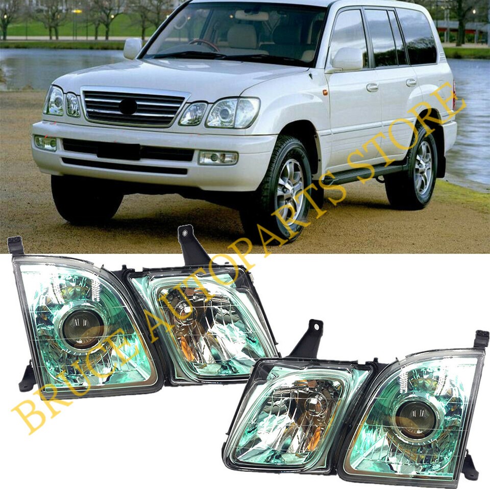Pair 4pcs Front Headlamp Headlights Set（Xenon Version）For LEXUS LX470 ...