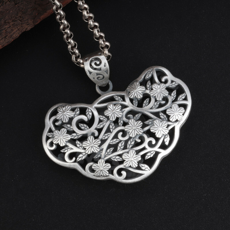 A22 Pendant Cloud With 2 Birds On Flower Tendril Symbol of Love Fine ...