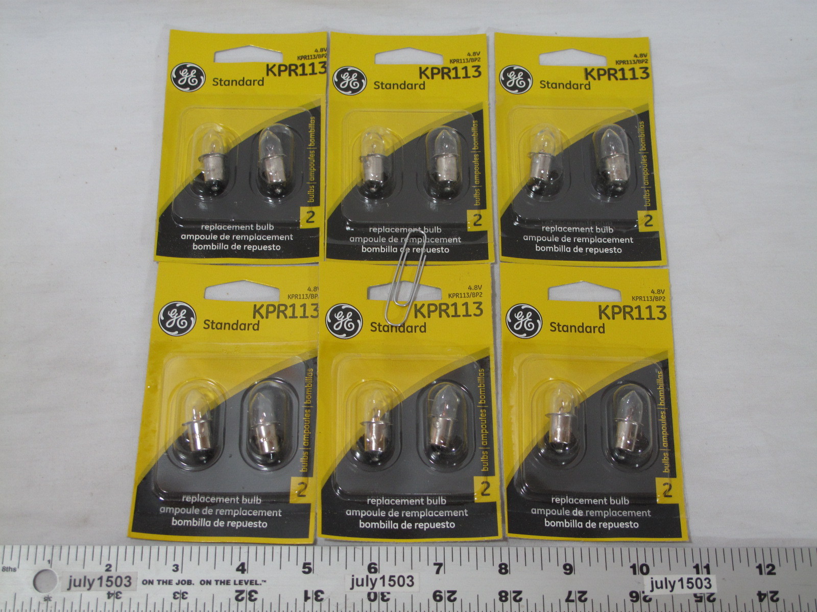 (12) New GE KPR113 Flashlight Lamp Bulb 4w 4.8 volt B3-1/2 Krypton 4D ...