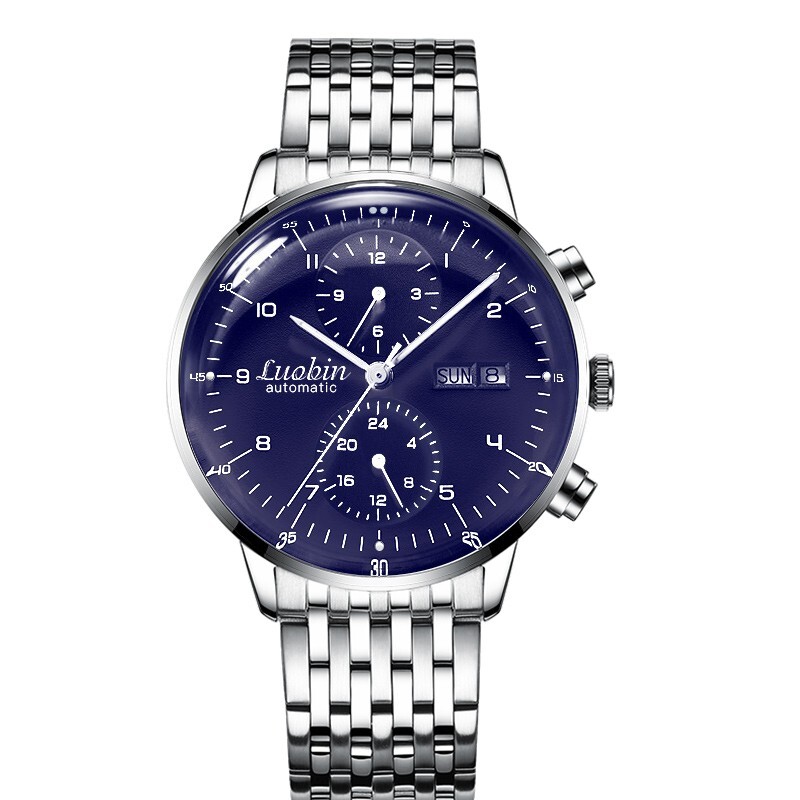 Loubin Mechanical Automatic Men's Watch Stainless Steel 5ATM Sapphire ...