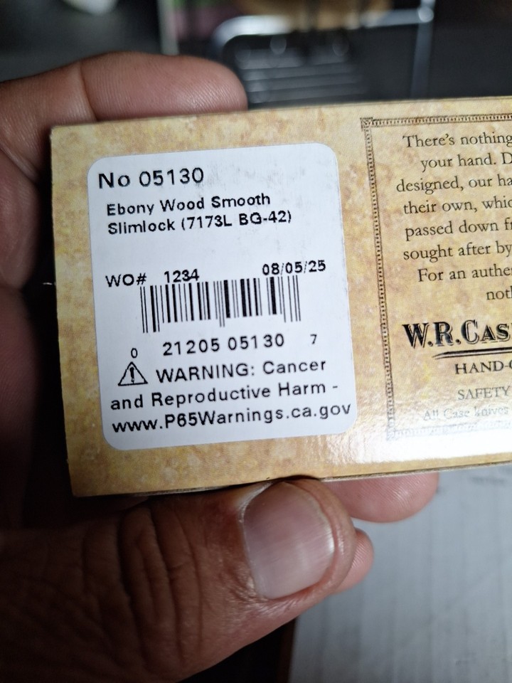 EXTREMELY RARE CASE EBONY SLIMLOCK KNIFE #7173L BG-42 NEVER USED IN BOX ...