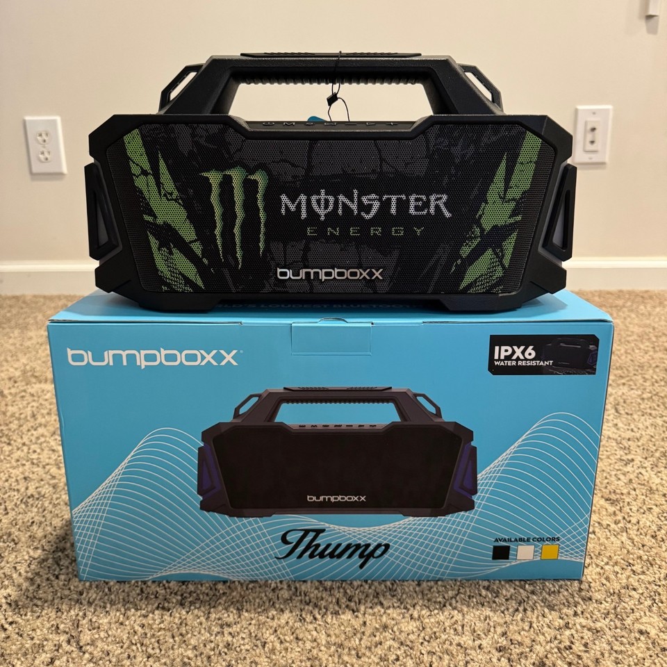 🔥 Monster Energy Authentic BUMPBOXX Thump Black Speaker Bluetooth IPX6 ...