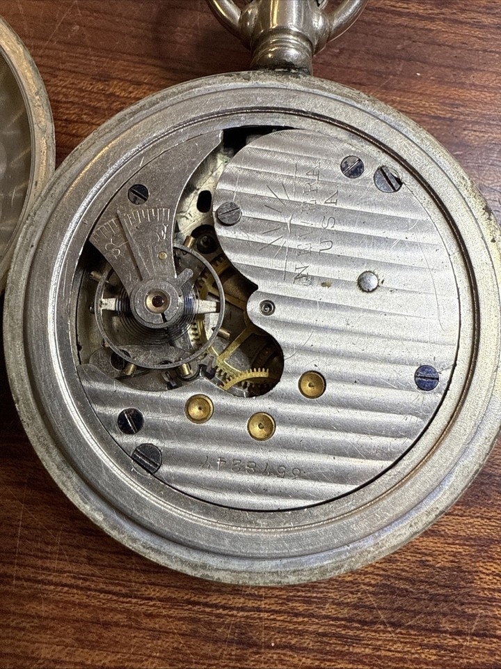 Antique New Era USA Large Pocket Watch Railroad Silverode Case - for ...
