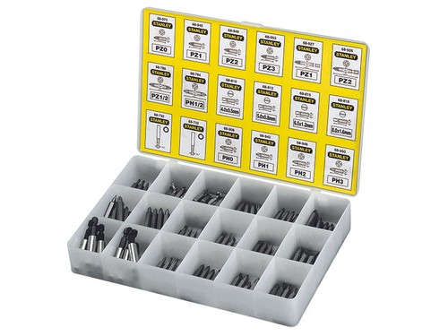 STANLEY Insert Bits & Magnetic Bit Holders Assorted Tray, 200 Piece ...