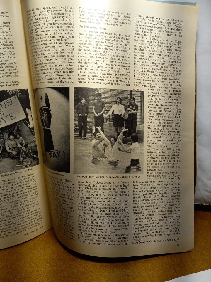 Time Magazine June 21 1971 The Jesus Revolution Cover Lonnie Frisbee No ...