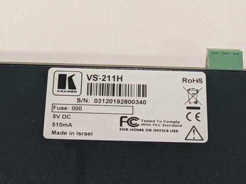 Kramer VS-211H HDMI Automatic Standby Switcher (R2) | eBay