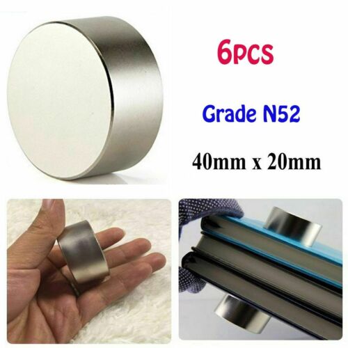 6pcs New N52 40mm*20mm Large Neodymium Rare Earth Magnet Big Super ...