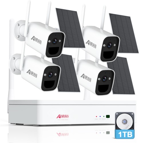 Solar Battery Security Camera System Wireless Outdoor Home WIFI 3MP 8CH ...