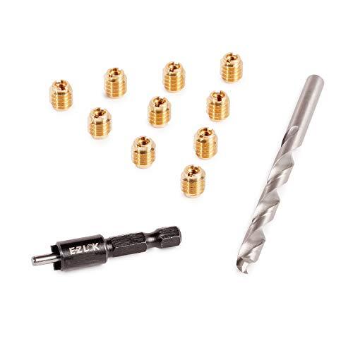 400-008 Threaded Inserts for Wood, Installation Kit, Brass, Includes 8 ...