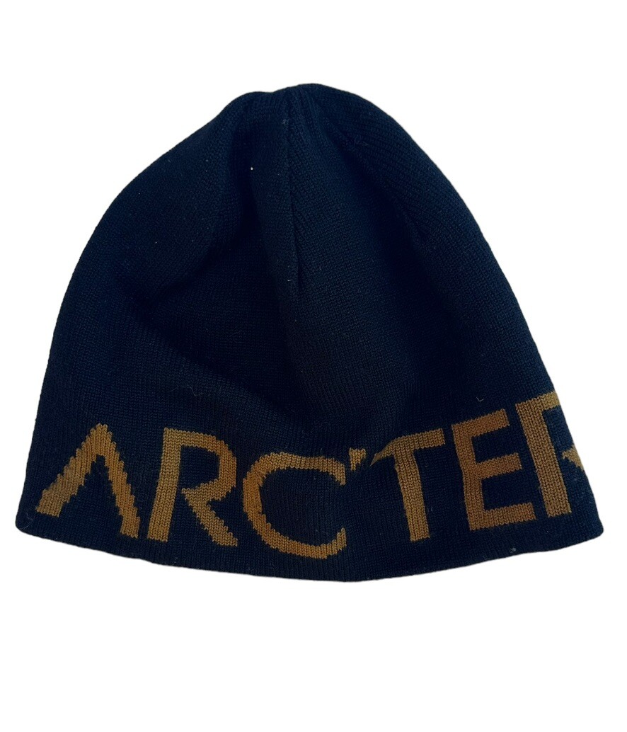 Arcteryx Word Head Toque Black & Gold Beanie Wool Hat… - Gem