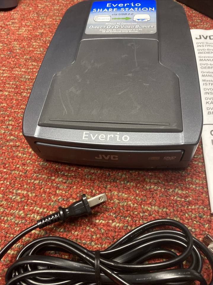 JVC CU-VD10 Everio Share Station External DVD Video Burner Working W ...