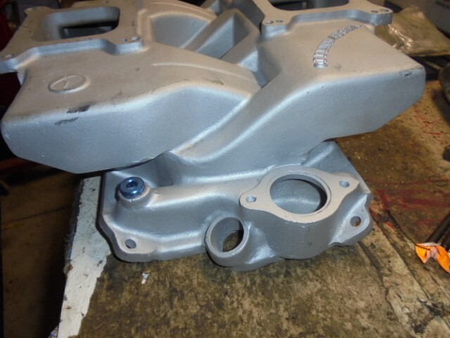 Aluminum Intake SBC DUAL QUAD Cross Ram Offenhauser 5593 IHRA NHRA RAT ...