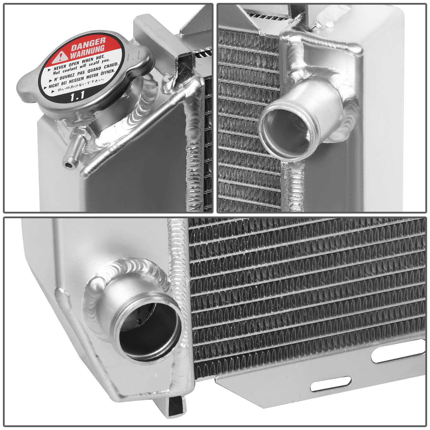 3-ROW ALUMINUM RADIATOR+2X 9" FAN RED FOR 79-93 FORD MUSTANG V8/V6 LX ...