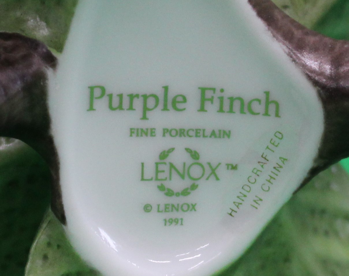 Original Lenox Figurine Purple Finch 1991 | eBay