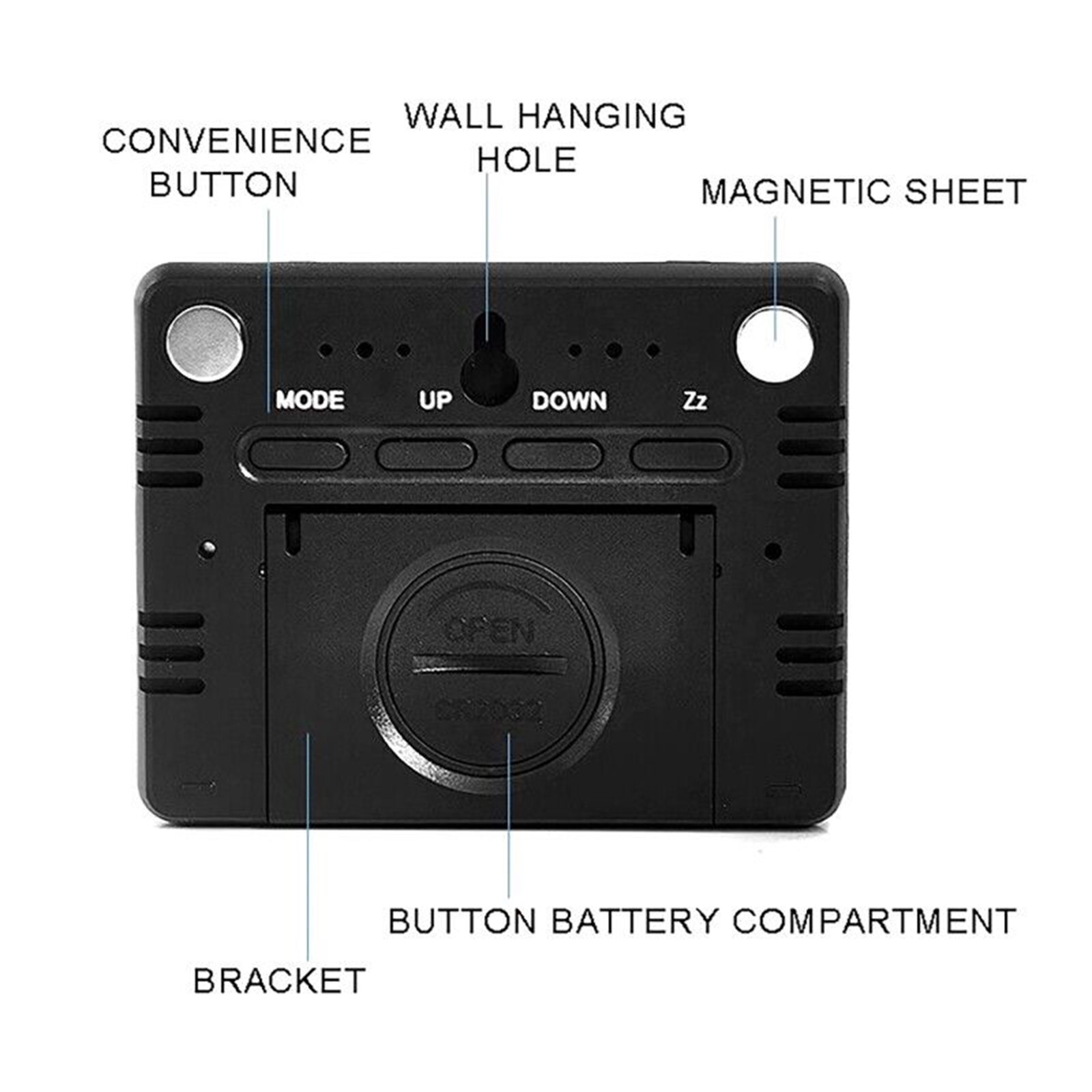 Digital LCD Mini Electronic Alarm Clock Thermometer humidity Wall Clock ...