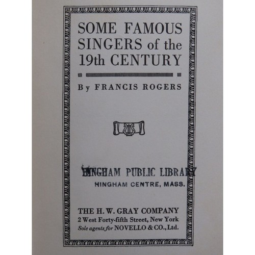 Rogers Francis Some Famous Singers Of The 19th Century 1914 | eBay