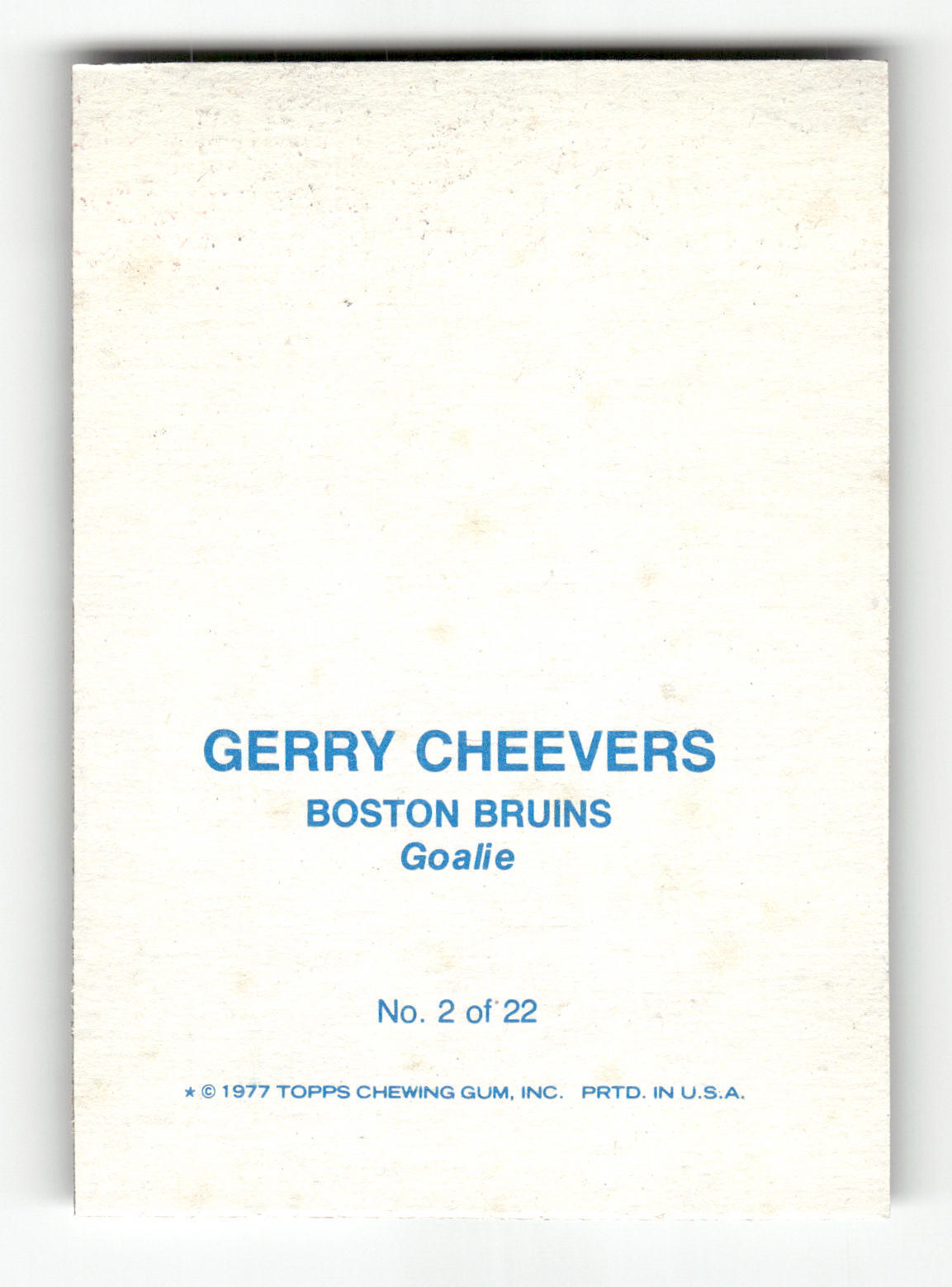 1977-78 Topps - Glossy Insert Gerry Cheevers #2 Square Corners for sale ...