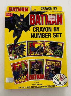 VINTAGE 1991 DC COMICS BATMAN CRAYON BY NUMBER SET NEW OLD STOCK | eBay