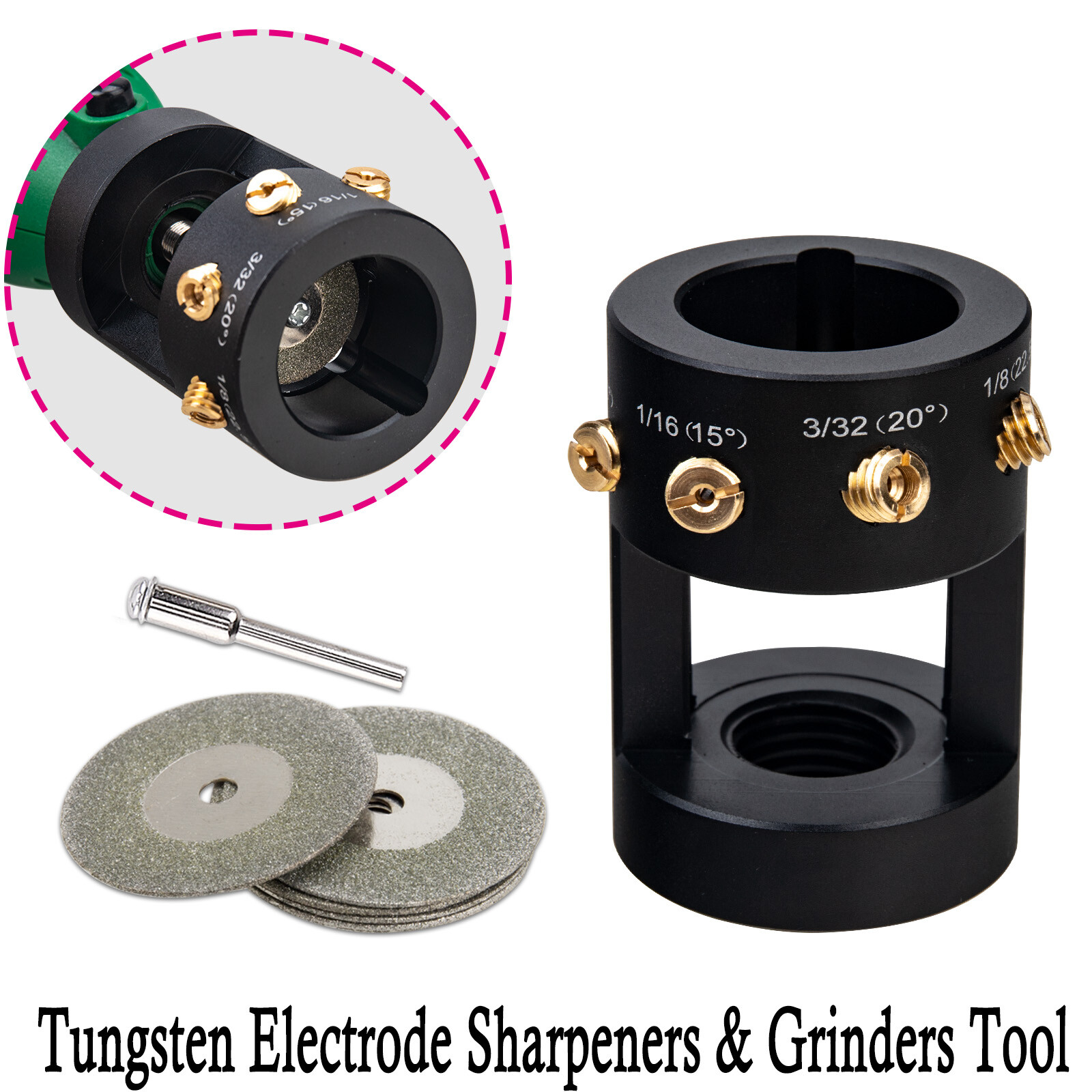 Tungsten Electrode Grinder & Sharpener Multi-Angle Offset Tool, TIG MIG ...
