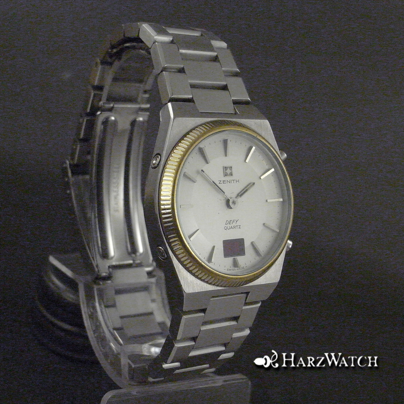 1975 ZENITH DEFY Quartz Armbanduhr Stahl Analog Digital red LED 35 mm ...