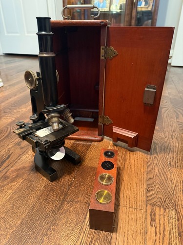 1920s Bausch & Lomb Optical Co Vintage Microscope with Wooden Storage ...