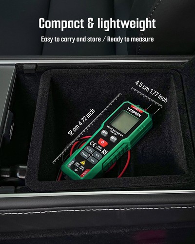 TESMEN TSM-192 Handheld Digital Multimeter, Voltage Tester with Leads ...