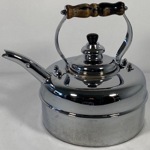 VINTAGE KENSINGTON SIMPLEX 3 WATER TEA WHISTLING KETTLE CHROME FINISH ENGLAND | eBay
