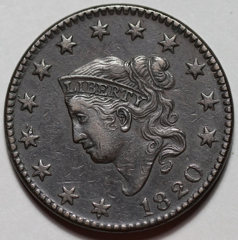 1820 Coronet Head Large Cent - Large Date (N-12) - US 1c Copper Coin | eBay