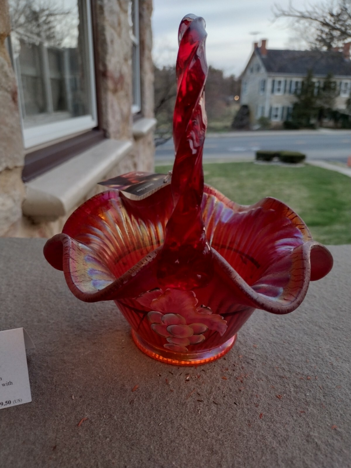 Fenton Ruby Amberina Stretch "Wine Country" Basket Don Fenton | eBay