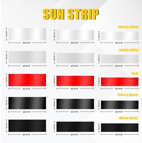 60" Car Windshield Banner Multi-Color Vinyl Decal Sun Strip Tint Film ...