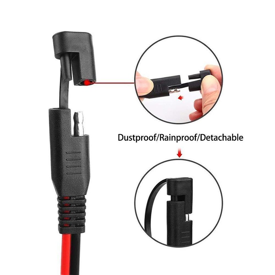 Alligator Crocodile Clip to Sae Connector Cable Car Charge Extension'🔥 ...