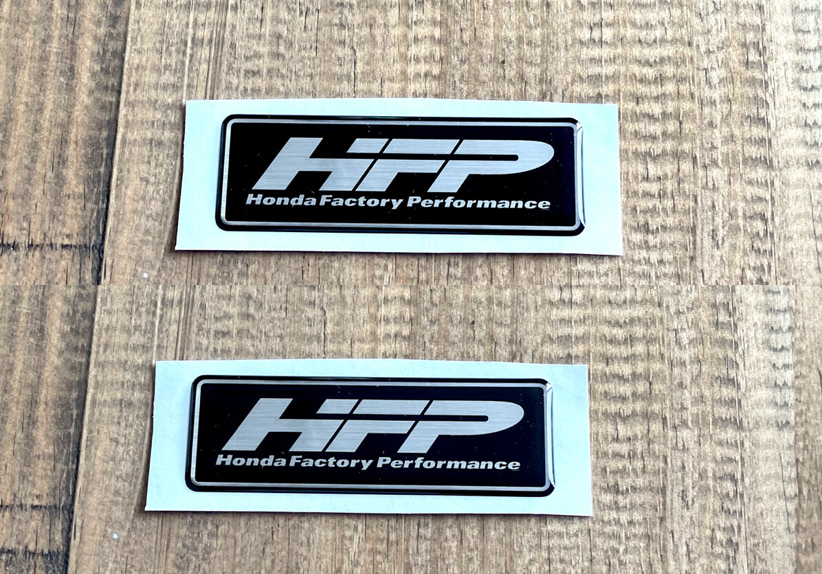 Honda Factory Performance Logo OEM HONDA 4 X HFP Black / Silver Decal