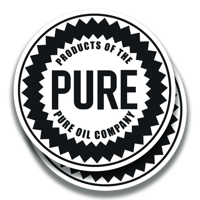 PURE GAS OIL DECAL Vintage Style 2 Stickers Bogo Car Window Bumper ...