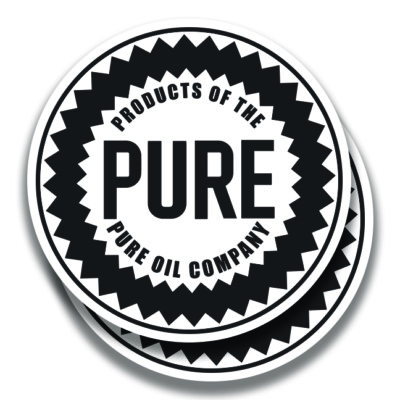 PURE GAS OIL DECAL Vintage Style 2 Stickers Bogo Car Window Bumper ...