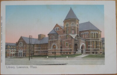Lawrence, MA 1905 Postcard: Public Library Building - Massachusetts ...