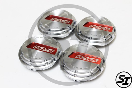 4X GRAM LIGHTS 57CR 57DR SILVER AND RED GL CENTER CAPS WCGLRDSL ...