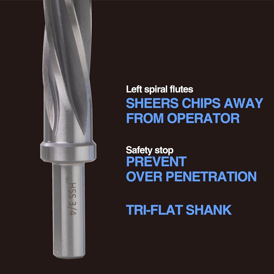 4pcs HSS Taper Chucking Reamer Drill Bit Set 3/8, 1/2, 5/8, 3/4 ...