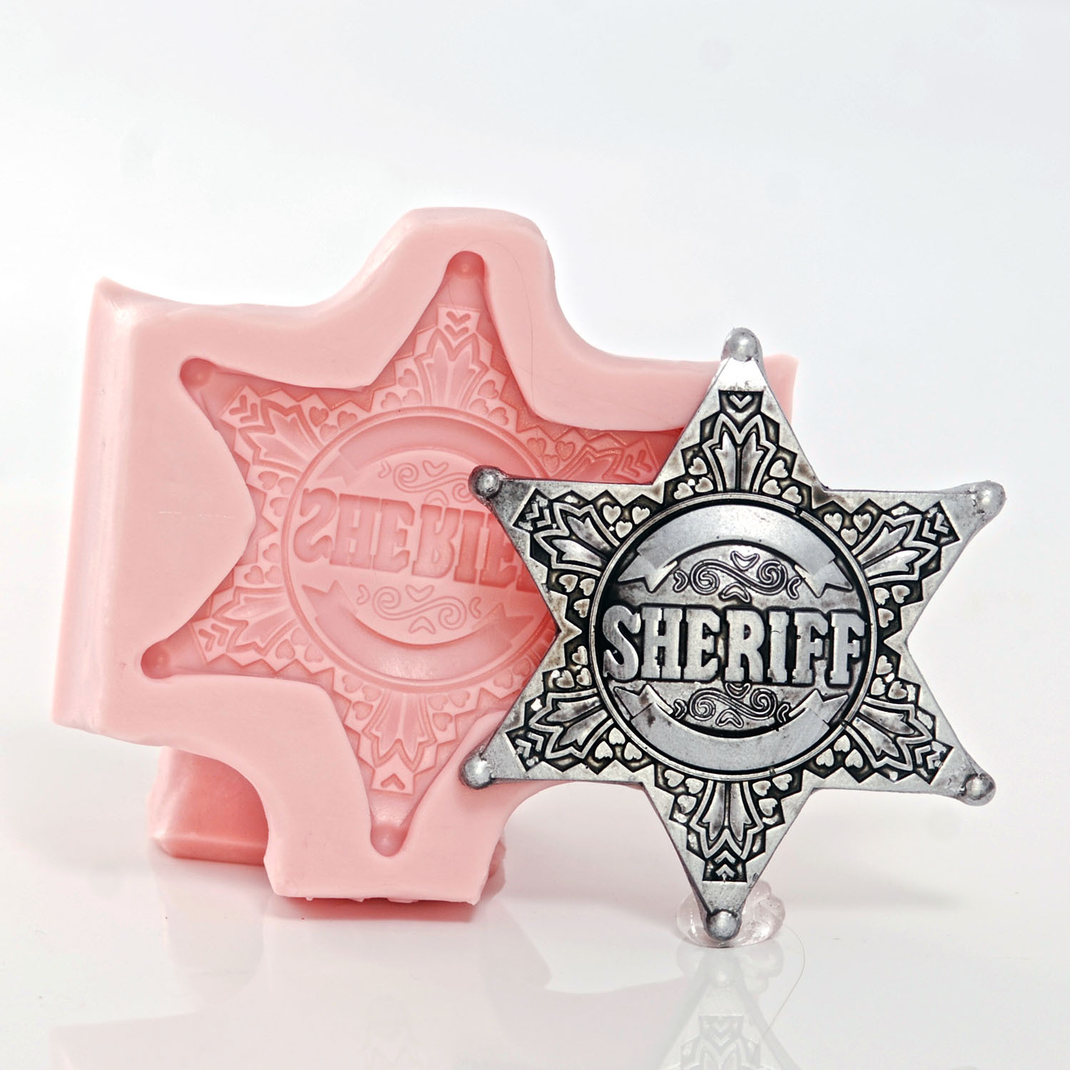 Sheriff Badge Silicone Mold, fondant, chocolate, resin, polymer clay ...