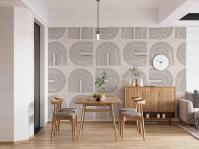 3D Abstract Geometry Lines Pattern Wallpaper Wall Murals Removable ...