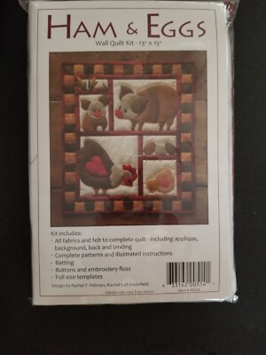 Ham & Eggs Wall Quilt 13"X15" Kit Design by Rachel Pellman NEW Complete ...