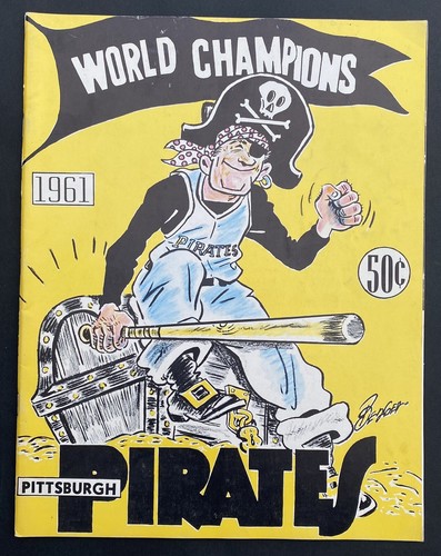 1961 Pittsburgh Pirates Program Yearbook 1960 World Champions Roberto ...