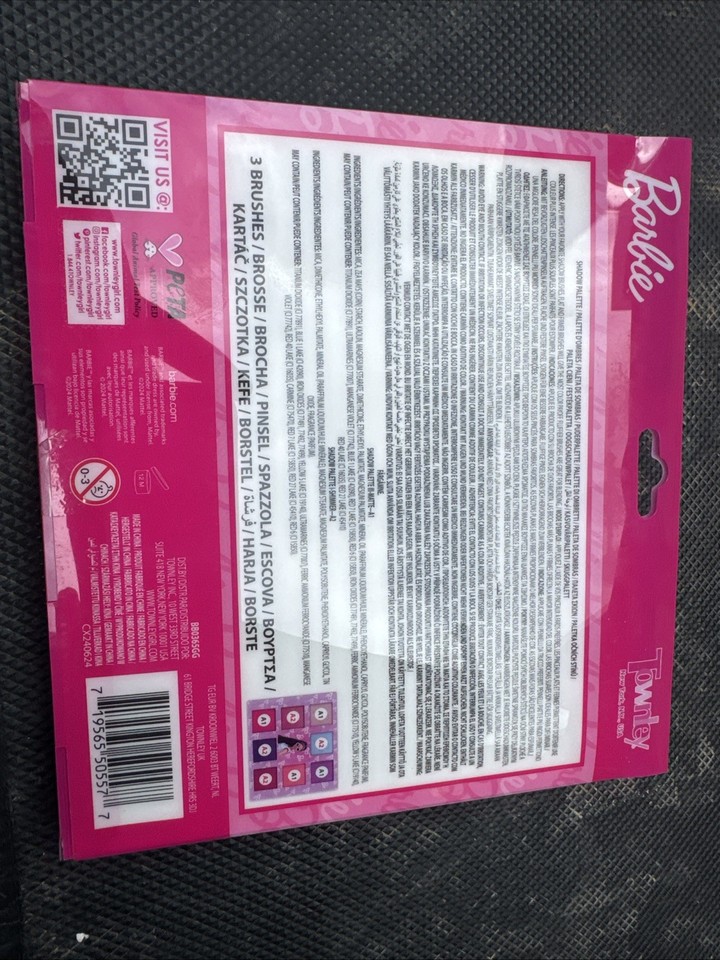 New Barbie Eye Shadow Palette Kit Mirror Brushes Cosmetics Pink Sparkly ...