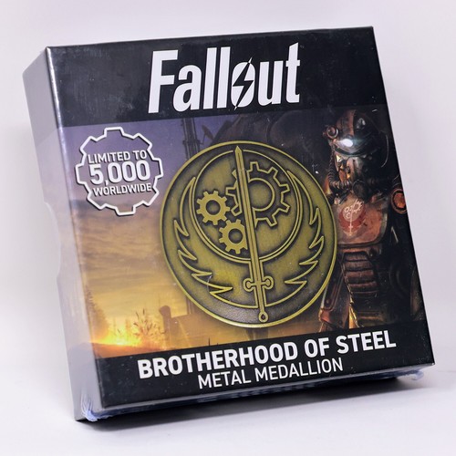 Fallout 3 4 76 Brotherhood of Steel Metal Medallion Coin Figure Statue ...