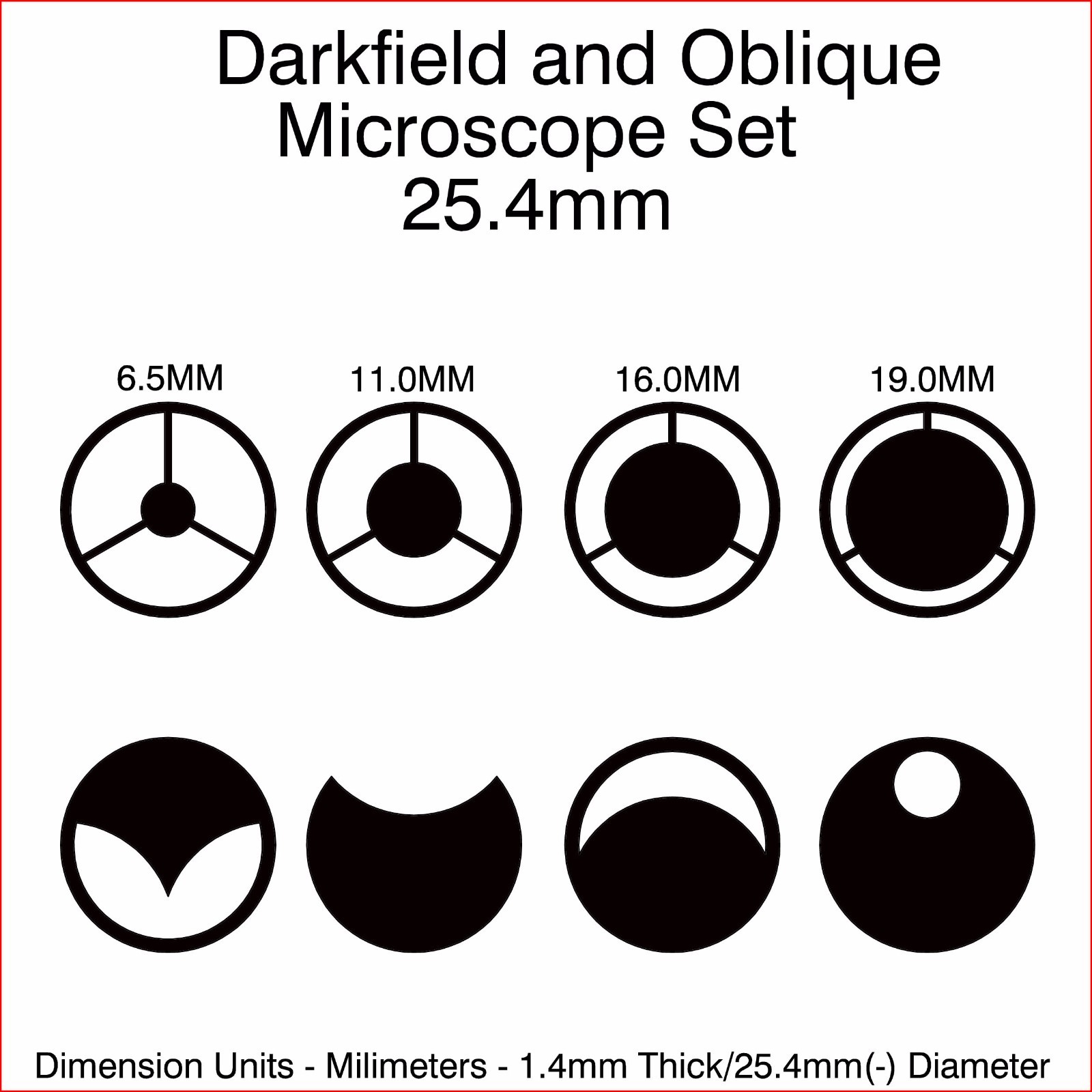25.4mm Diameter Microscope Darkfield and Oblique Illumination Set | eBay